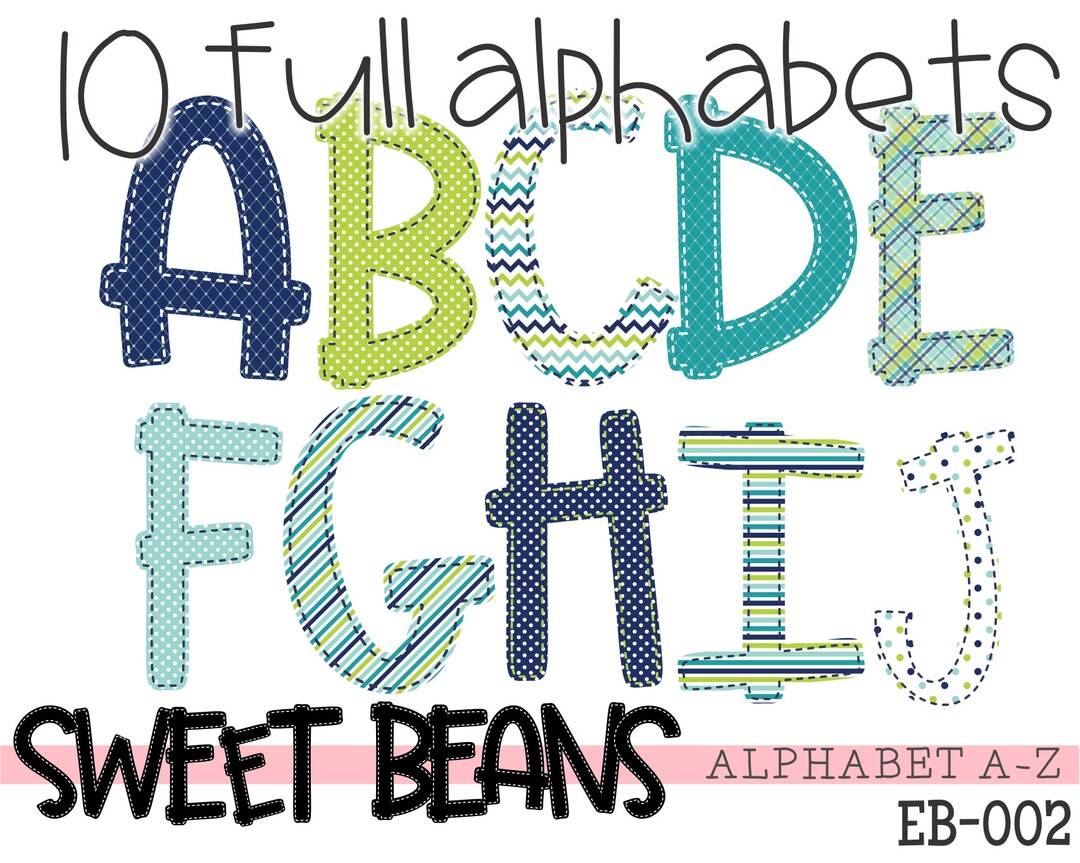 Alphabet Sweet Beans Printable Font COMBO Alphabet Bundle - Etsy