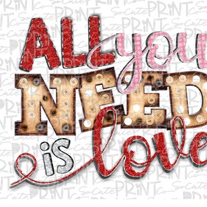Valentines Day, All You Need is Love Clipart, Valentine Png File for ...
