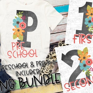 Back to School, School Bundle, Chalkboard With Flowers, Preschool Pre-k ...
