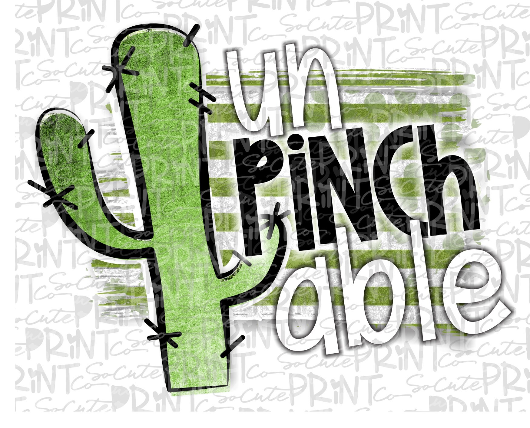 St Patricks Day Unpinchable Clipart Cactus Png File for | Etsy