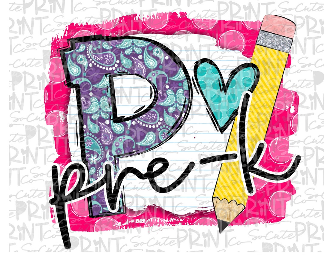 Back to School, Pre-k Clipart, PNG File for Sublimation, First Day of ...