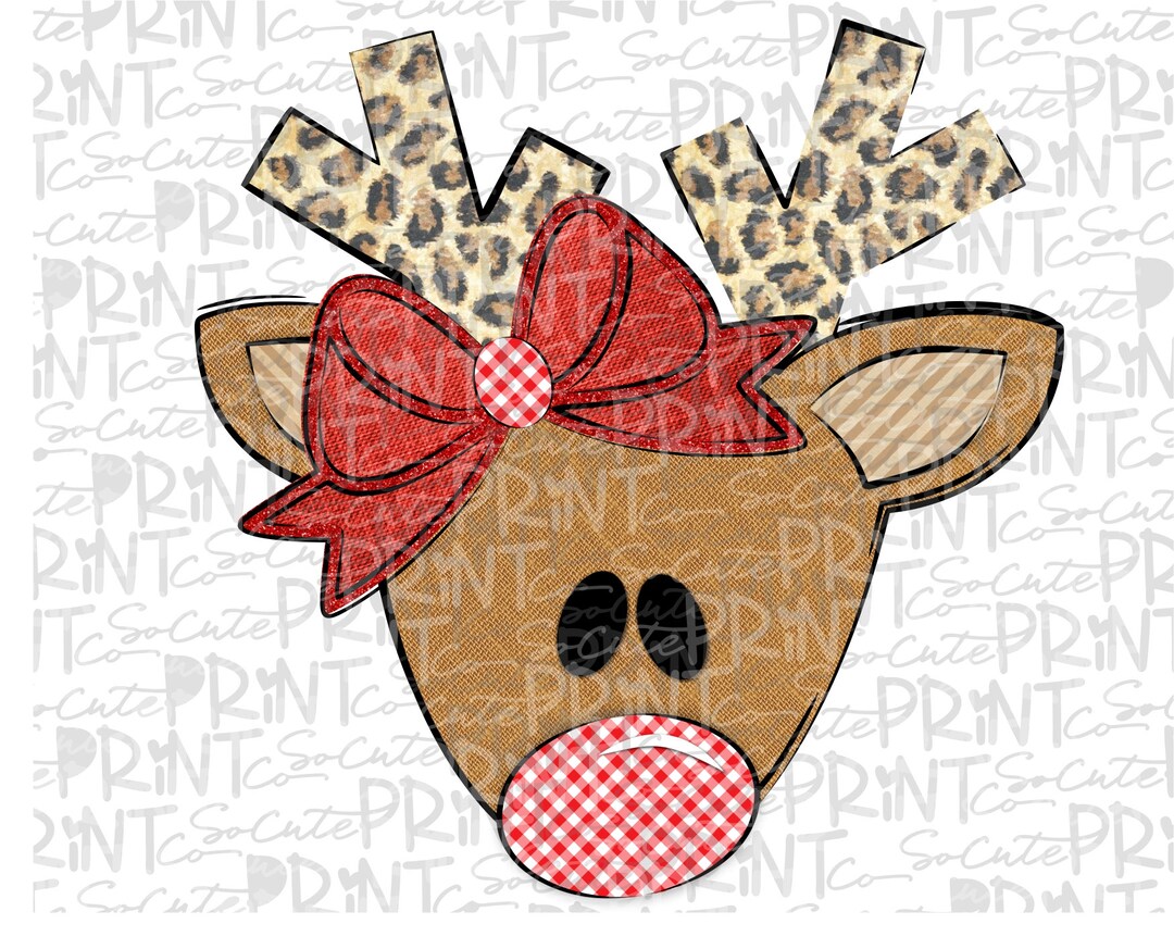 Christmas, Reindeer Design, Leopard Christmas Design for Sublimation ...