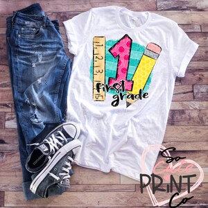 Back to School, First Grade Clipart, Polka Dot Pencil, PNG File for ...