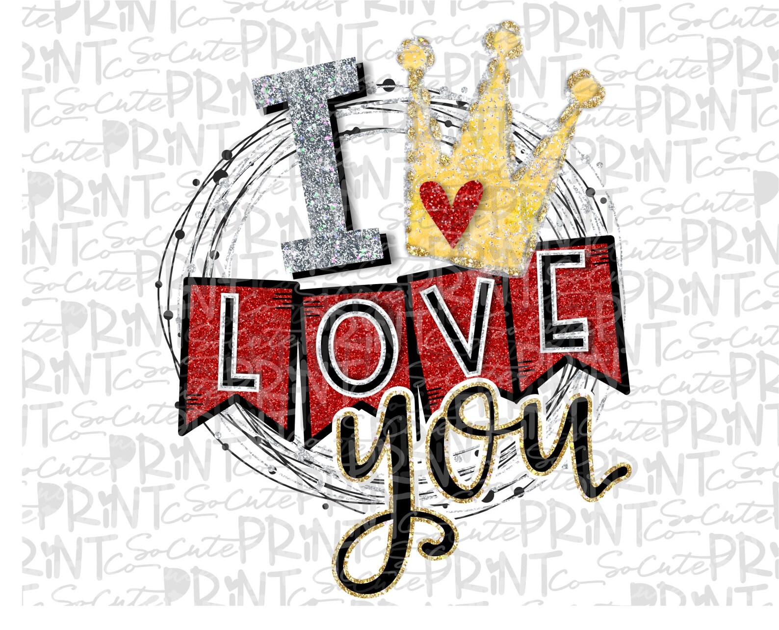 Valentines Day I Love You Clipart Valentine Png File for | Etsy