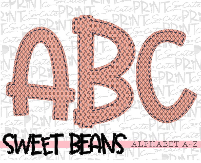 Alphabet Sweet Beans Printable Font COMBO Alphabet Bundle - Etsy