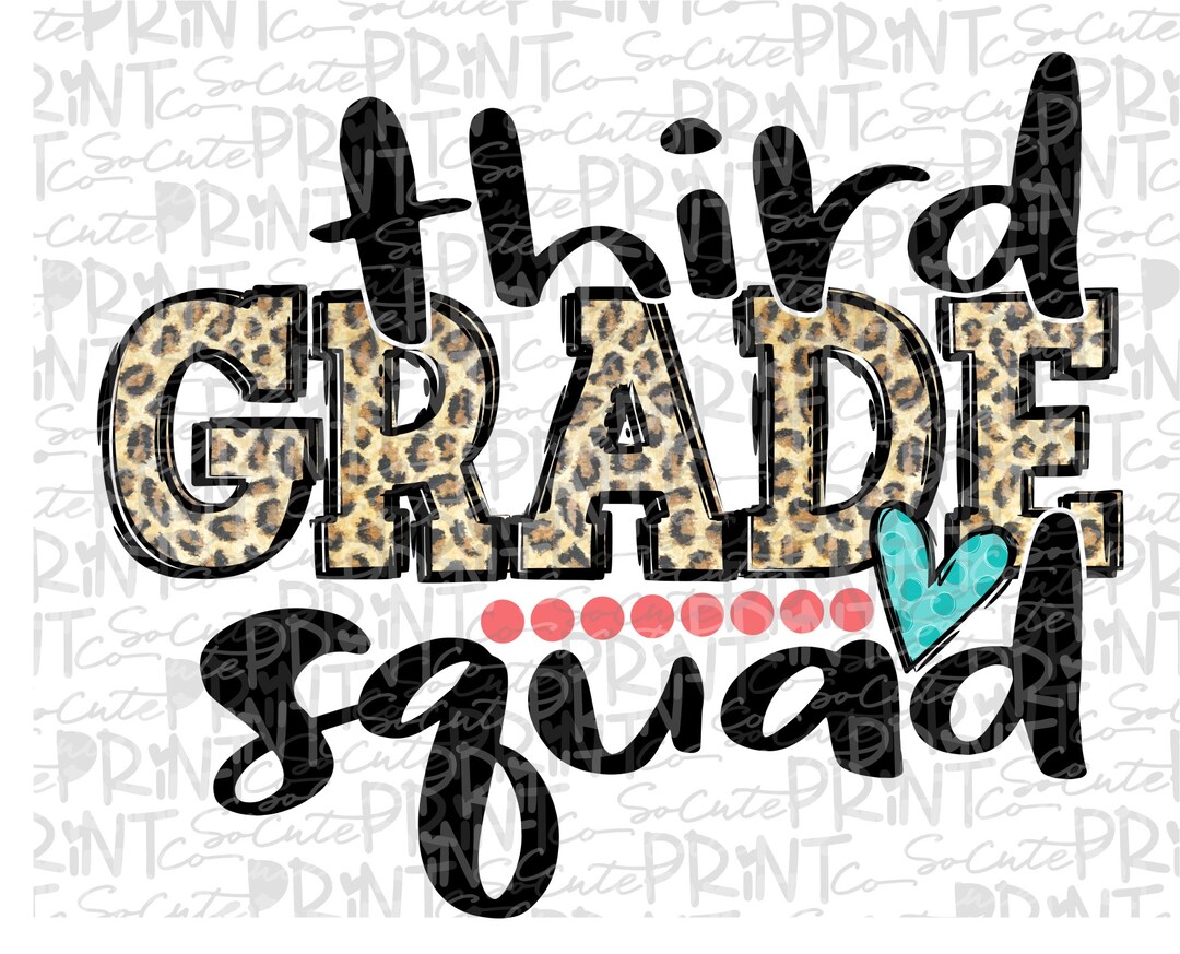 Back to School Third Grade Squad Clipart PNG File for - Etsy