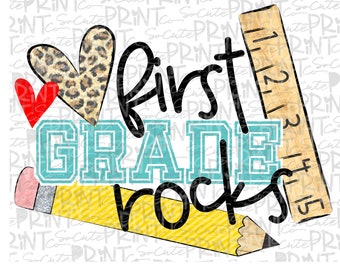 Back to School, Fourth Grade Leopard Clipart, PNG File for Sublimation ...