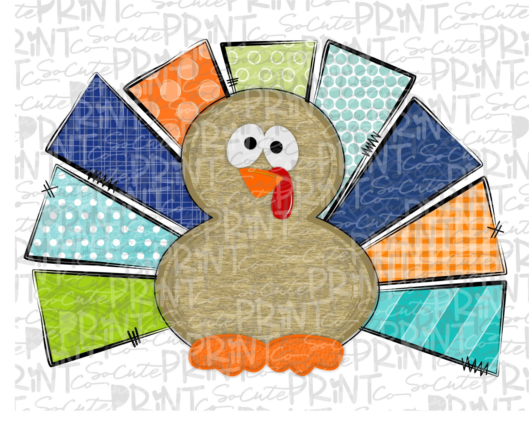 Turkey Thanksgiving turkey sublimation design PNG file for | Etsy