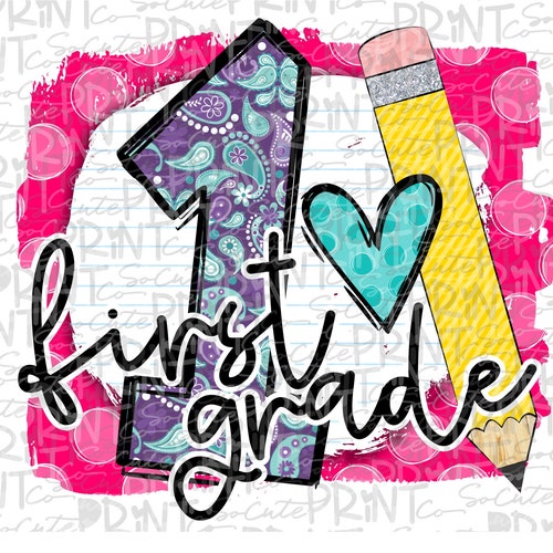 Back to School Second Grade Pencil Clipart PNG File for - Etsy
