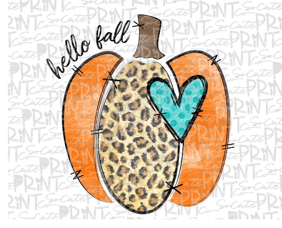 Pumpkin, Hello Fall Design, Transparent PNG File for Sublimation ...