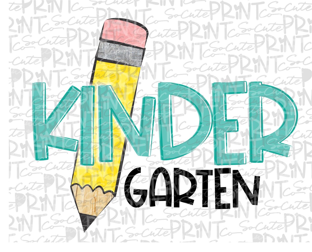 Back to School Kindergarten Clipart PNG File for - Etsy