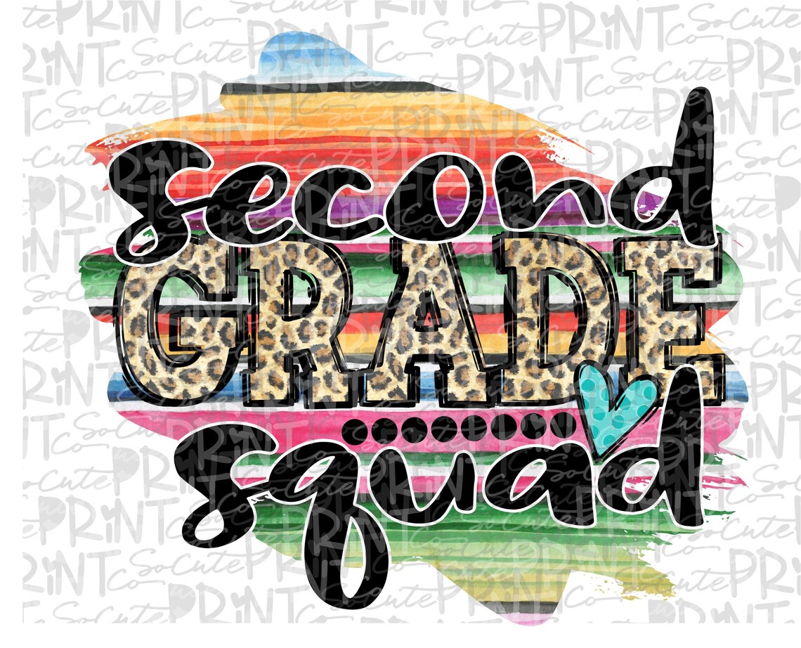 Back to School Second Grade Squad Clipart PNG File for - Etsy