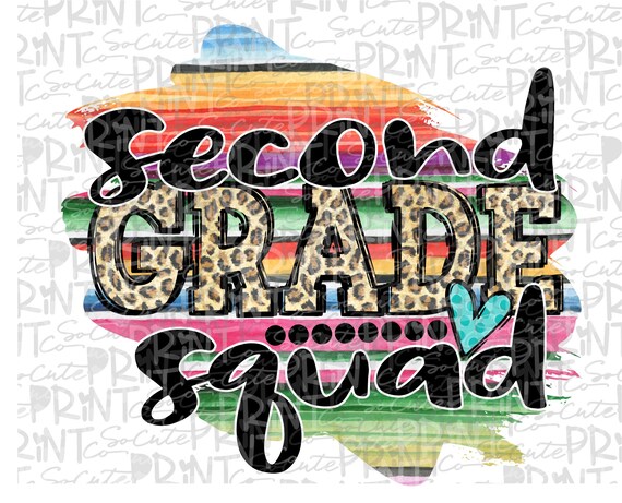 Back to School Second Grade Squad Clipart PNG File for - Etsy