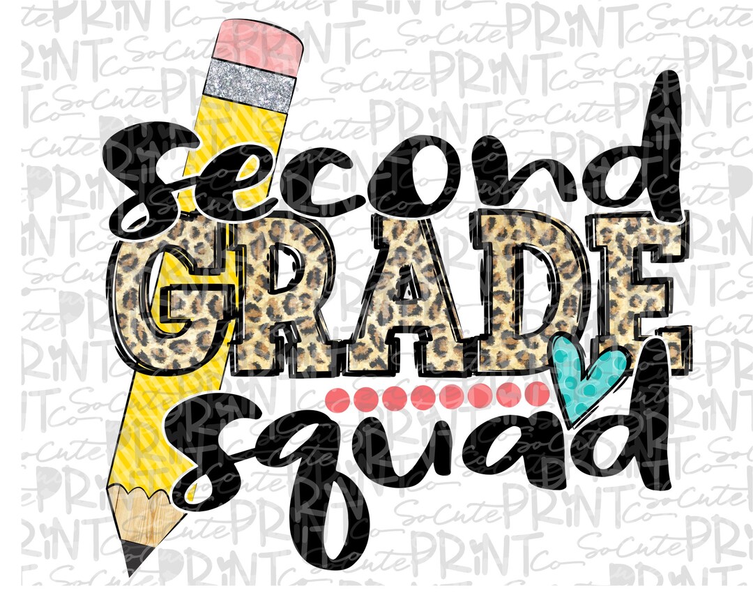 Back to School Second Grade Pencil Clipart PNG File for - Etsy
