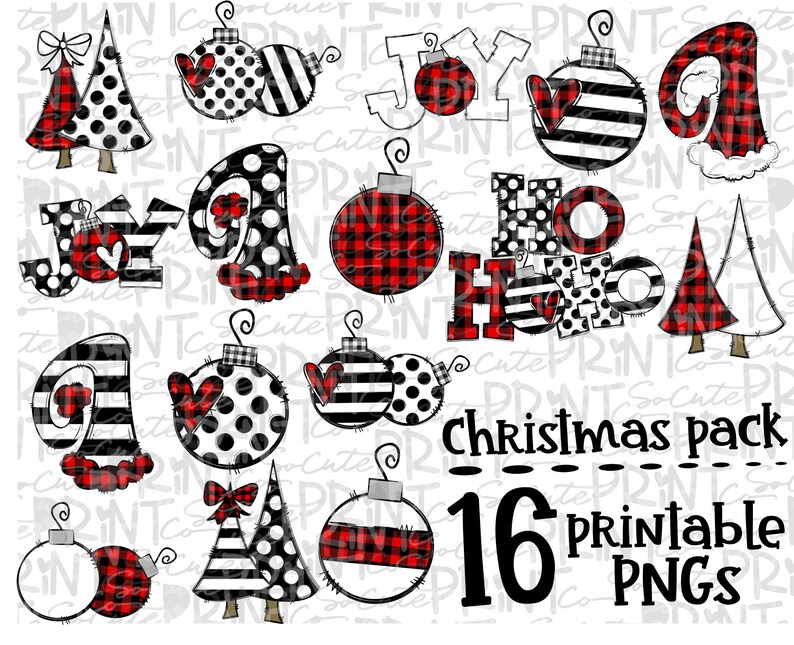 Christmas Bundle Christmas Clipart Christmas Png File for - Etsy