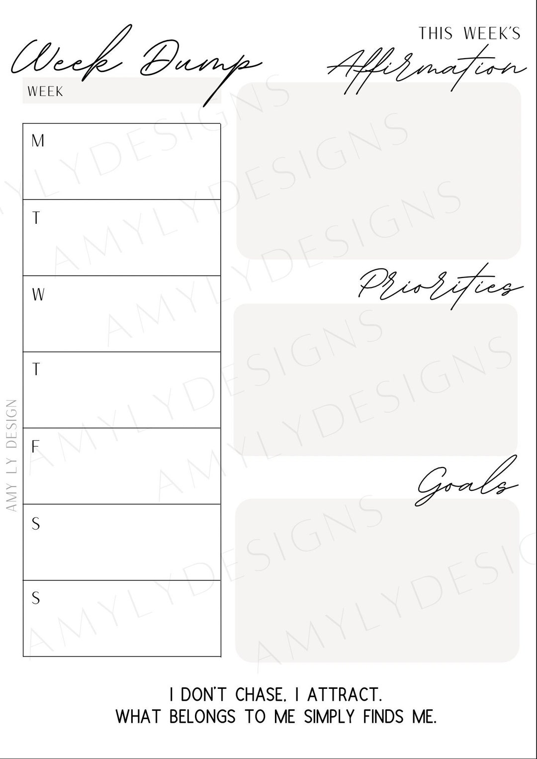 Weekly Brain Dump / Digital Printable / ADD ADHD Organization - Etsy