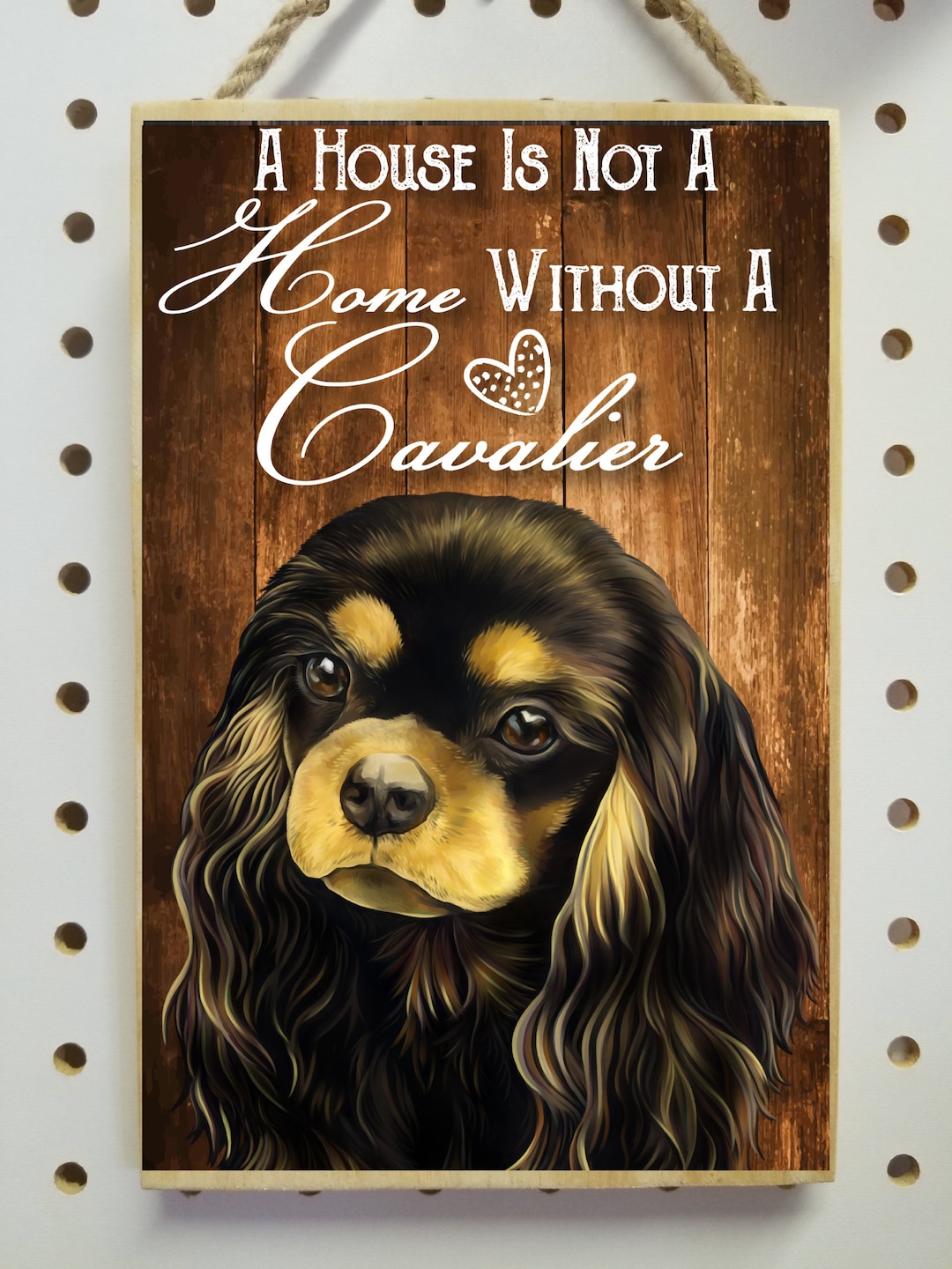 Cavalier King Charles Spaniel Black and Tan, Dog Sign, Cavalier Mom ...