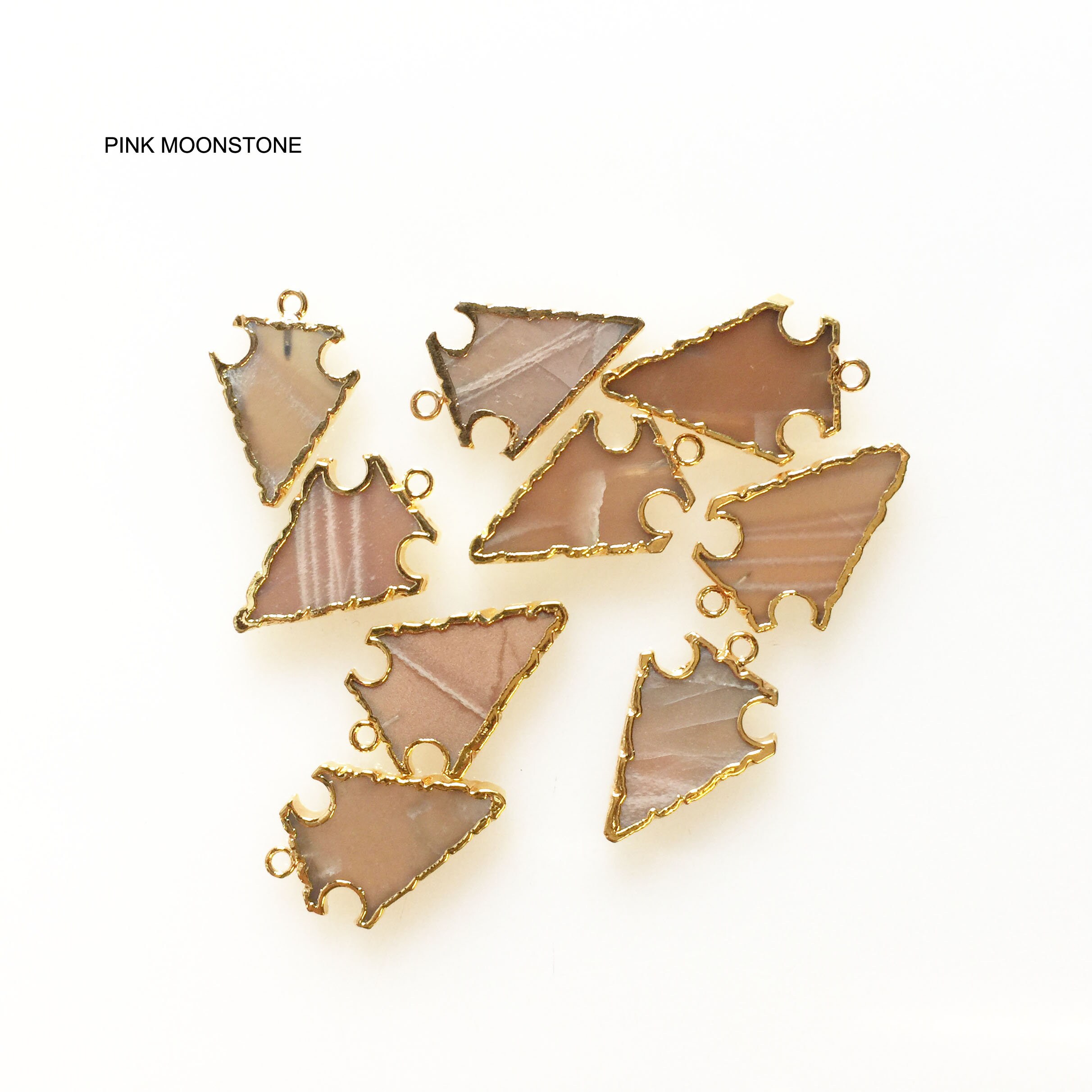 24K GOLD VERMEIL Arrow Shape Gemstone Pendants, Gold Plated Over ...