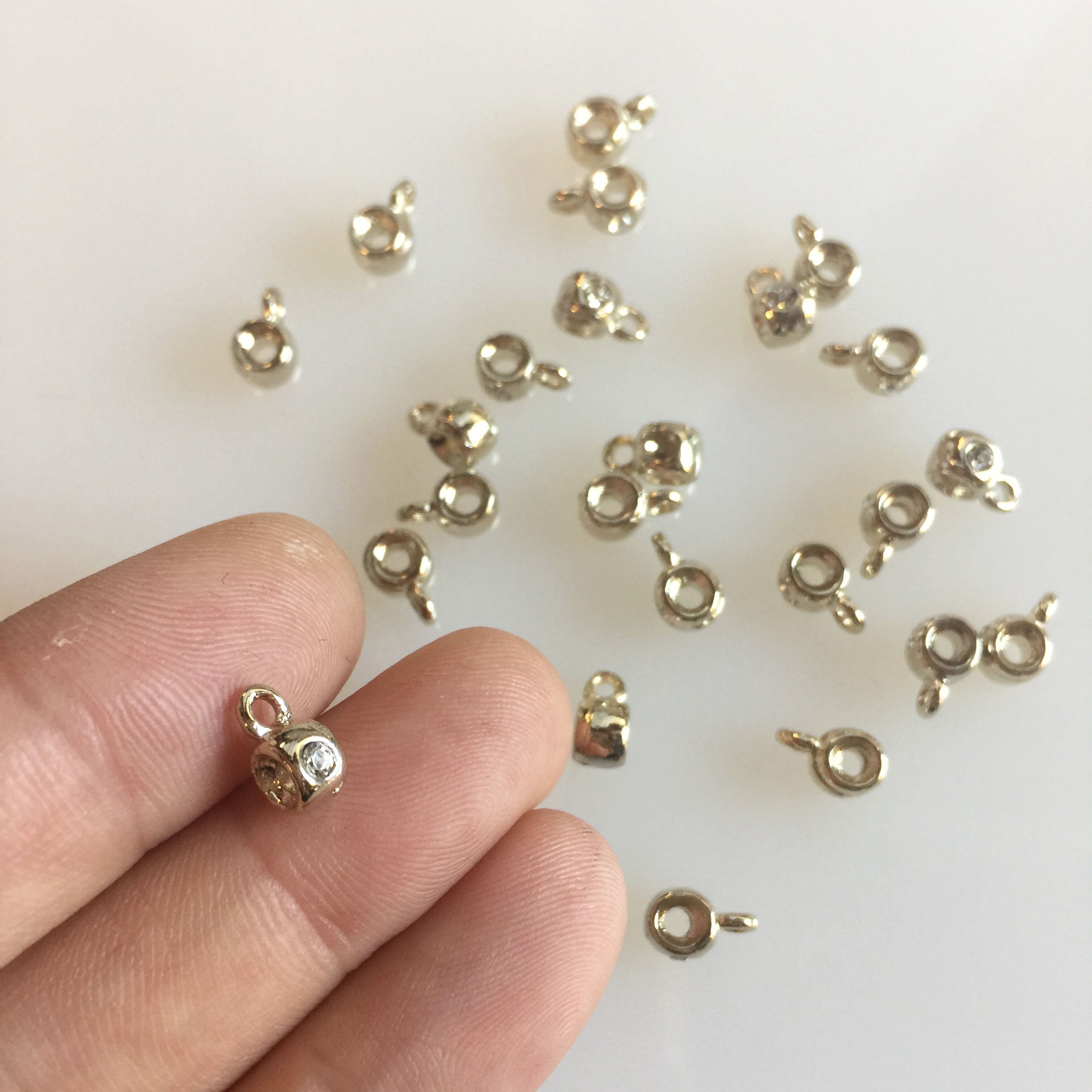 Mini Crystal Bail Charms, 12K Gold Plated, 5.5mmx4mm, 5pcs. - Etsy