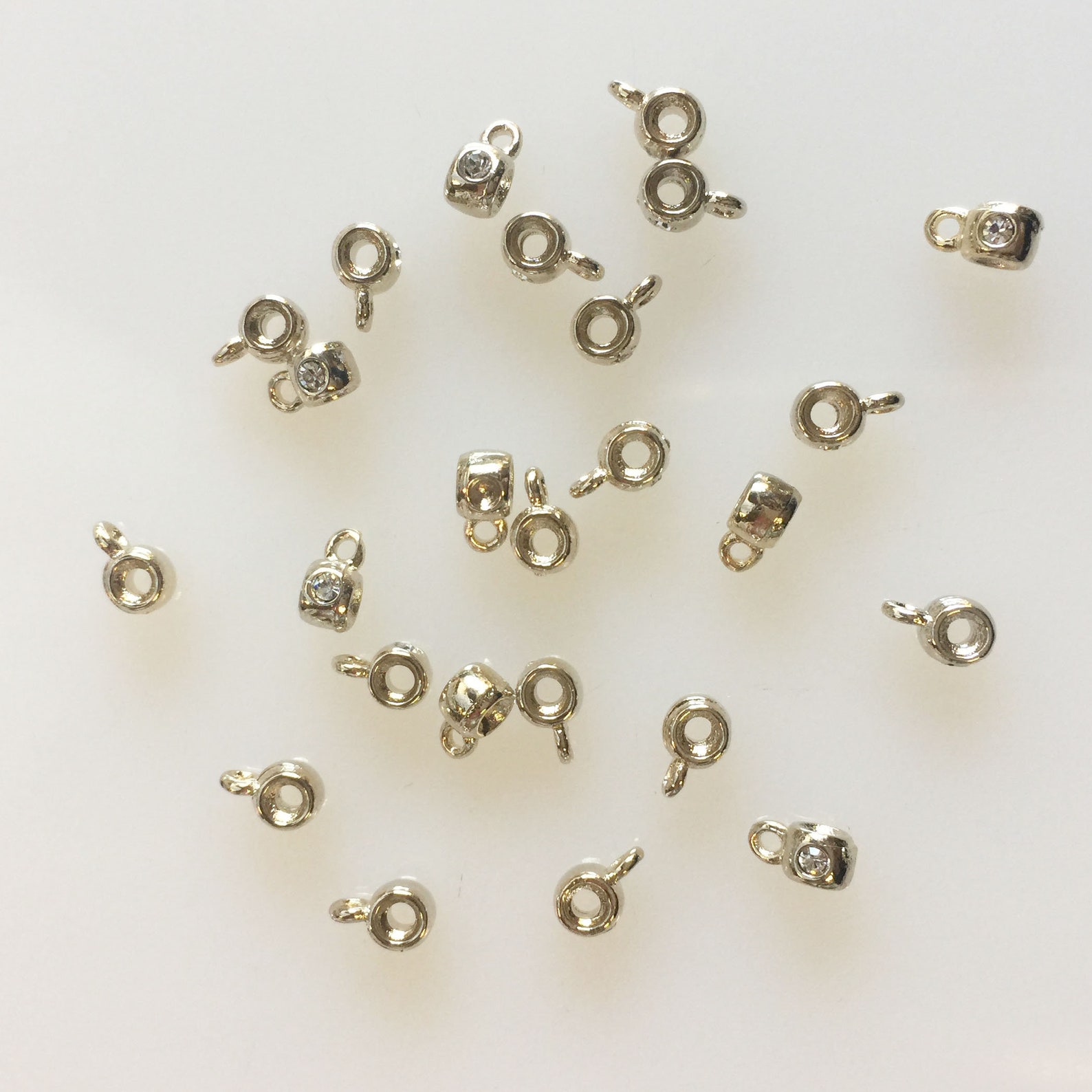 Mini Crystal Bail Charms, 12K Gold Plated, 5.5mmx4mm, 5pcs. - Etsy
