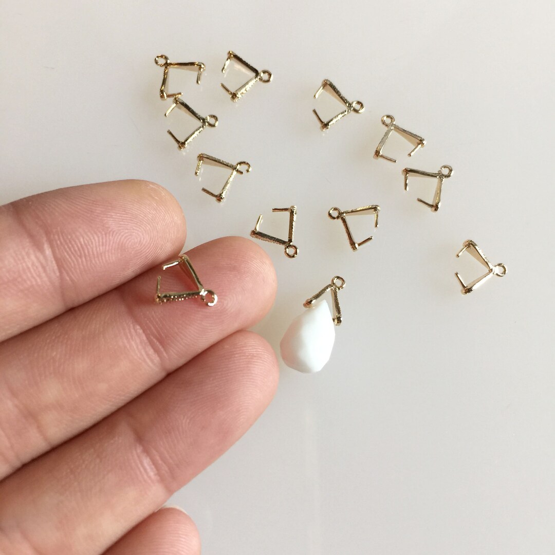 Mini Pinch Bail, 16K Gold Plated Brass, 6mm, 5pcs. - Etsy
