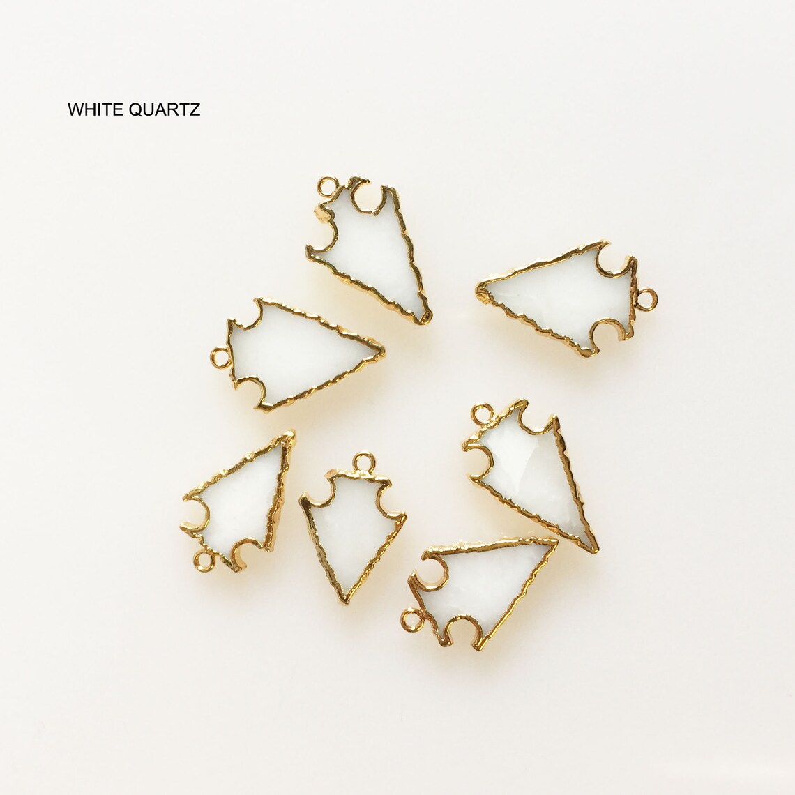 24K GOLD VERMEIL Arrow Shape Gemstone Pendants, Gold Plated Over ...