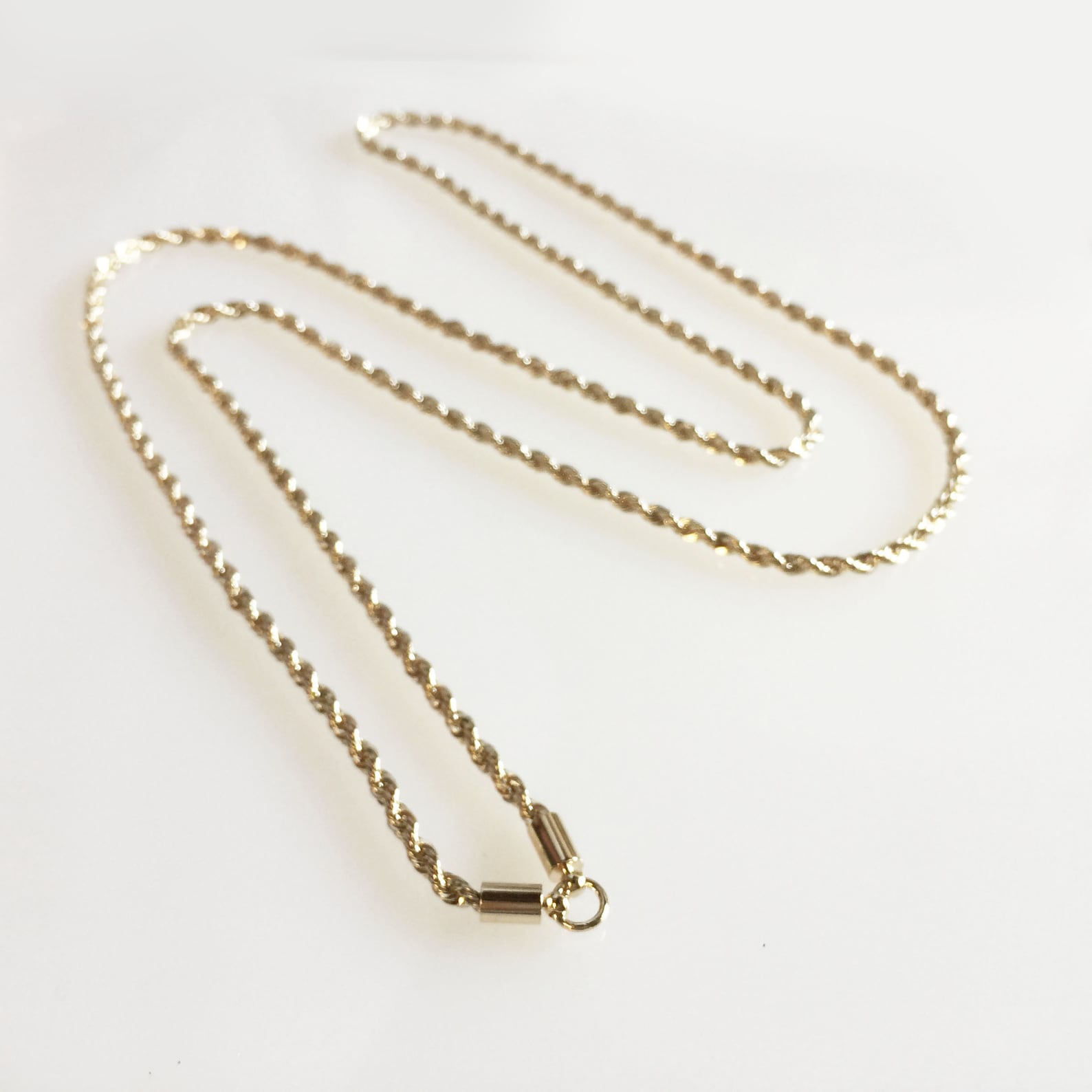 32" Gold 4mm Rope Brass Chain, 14K Gold Plated Brass, 1pc. - Etsy