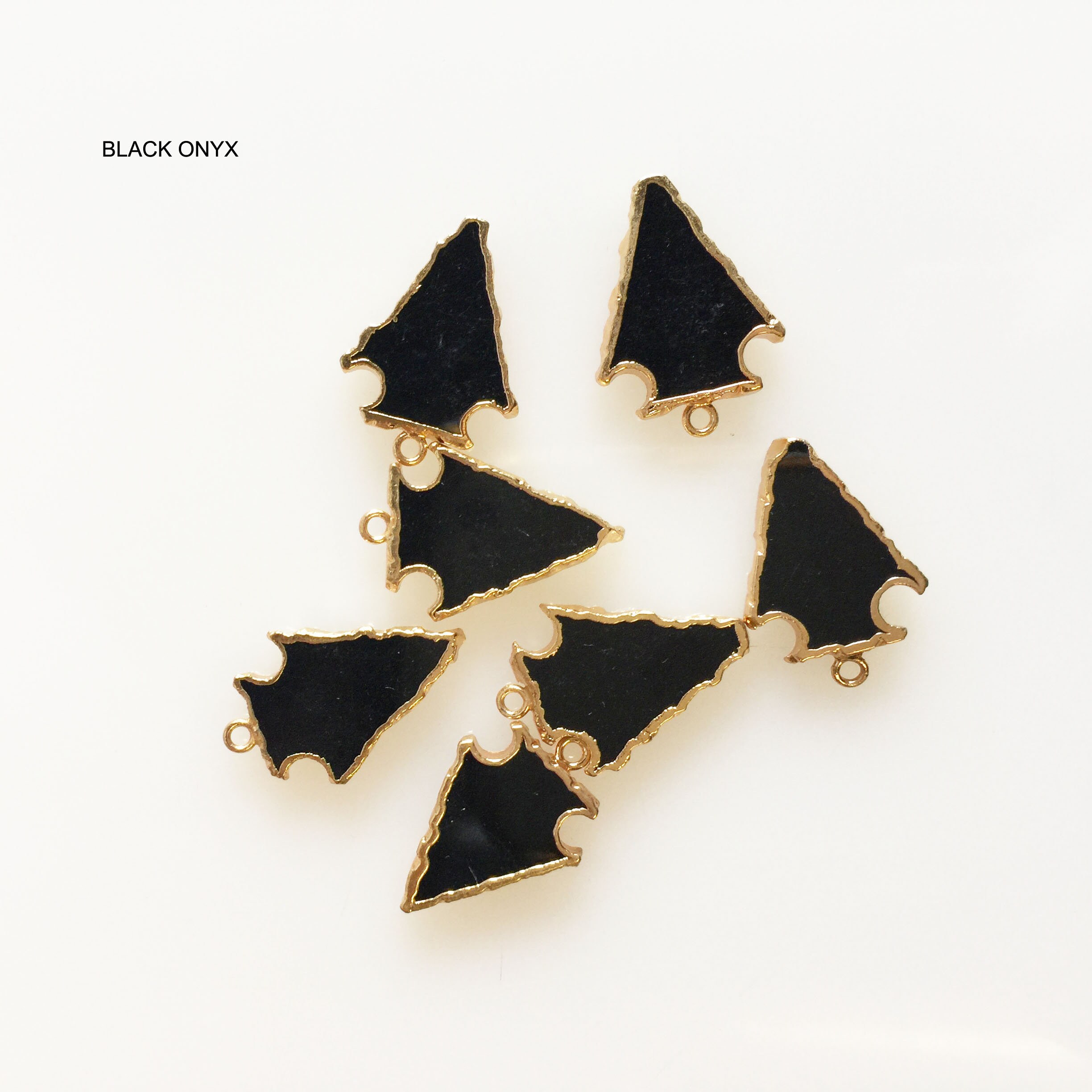24K GOLD VERMEIL Arrow Shape Gemstone Pendants, Gold Plated Over ...