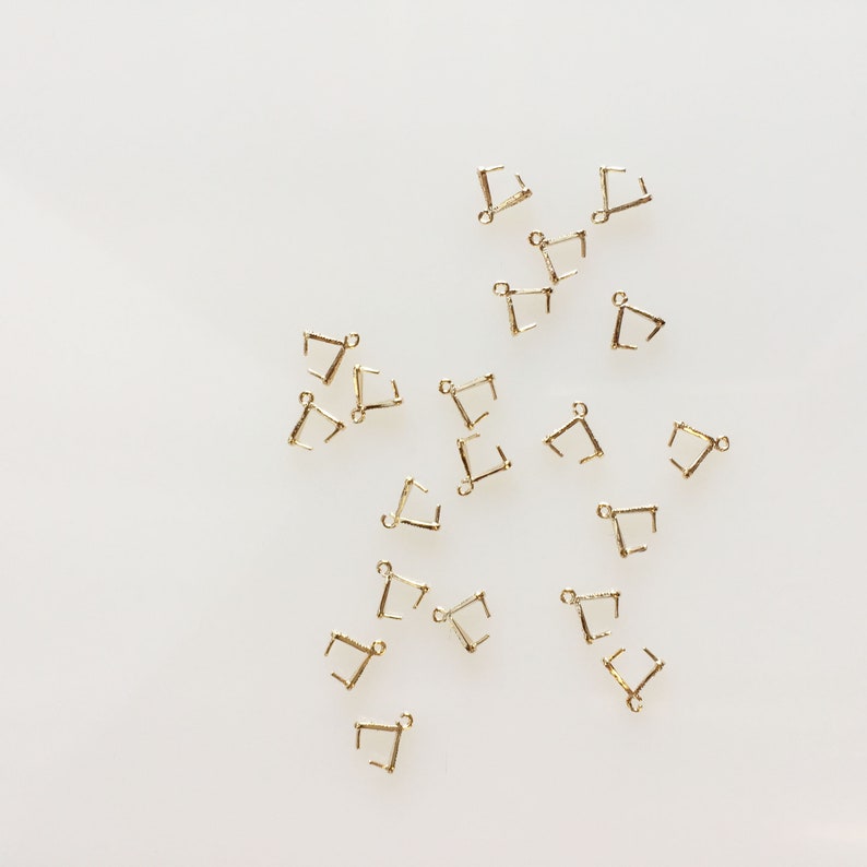 Mini Pinch Bail 16K Gold Plated Brass 6mm 5pcs. | Etsy