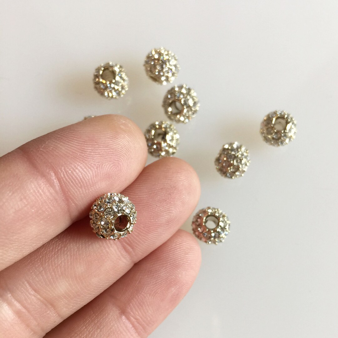 Gold Crystal Fireball, 9mm Fire Ball Bead, Metal Bead, Crystal Bead ...