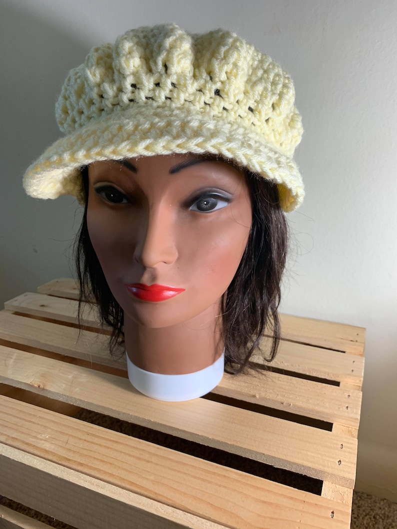Pattern Only Crochet Kangol Hat With Brim Newsboy Style Beginner ...