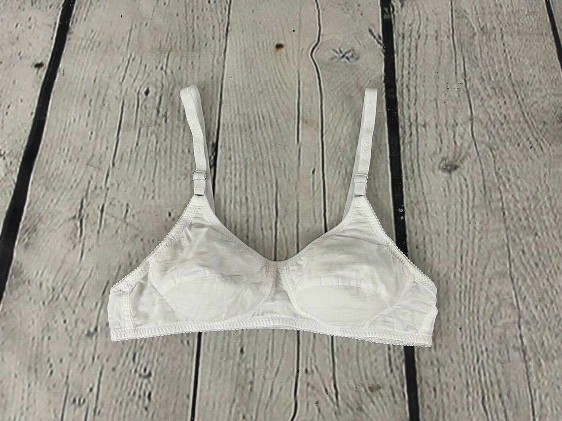 1970s Vintage Womens White Cotton Teen Bra Top Sz 30 A Etsy