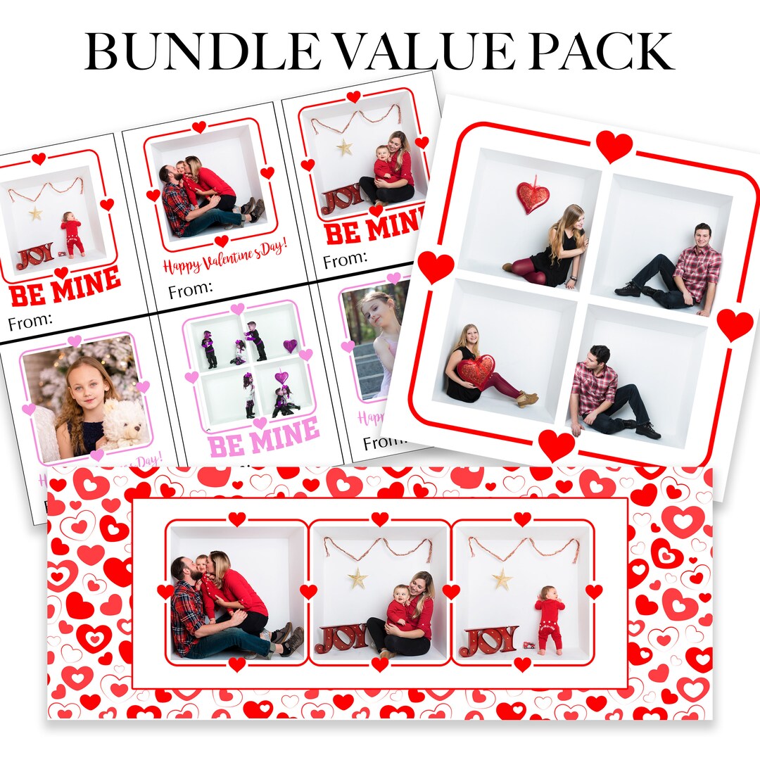 Heart Valentine's ** Day Red or Pink Photoshop Template for in the Box ...