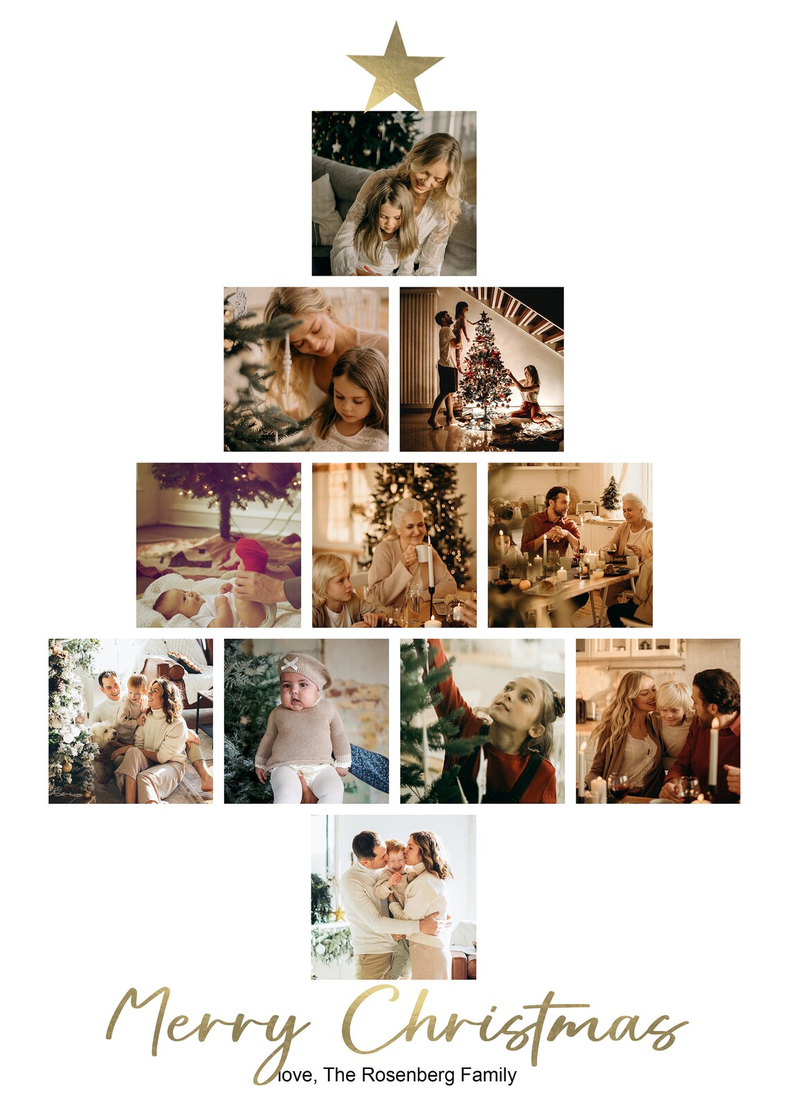 Christmas Tree Holiday Card "in the Box" Photoshop Template With ...
