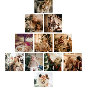 Christmas Tree Holiday Card "in the Box" Photoshop Template With ...