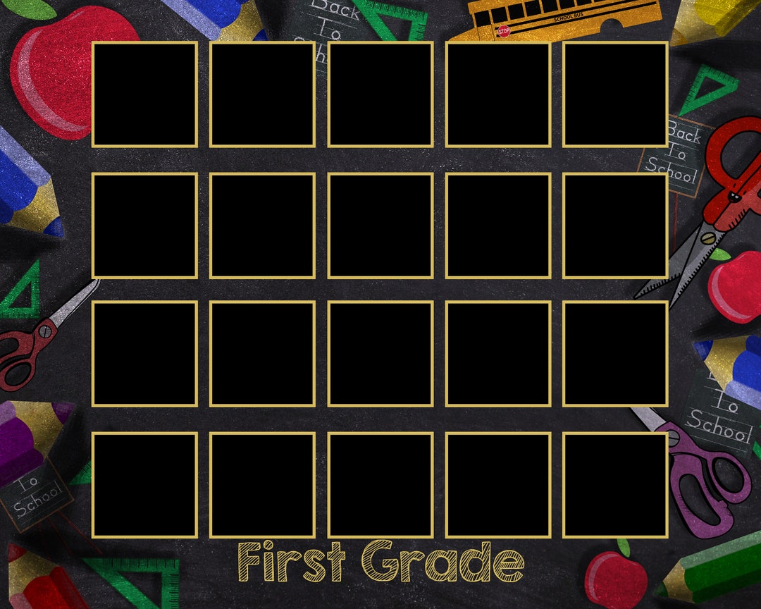 School Chalkboard Digital in the Box Photoshop Template Collage ...