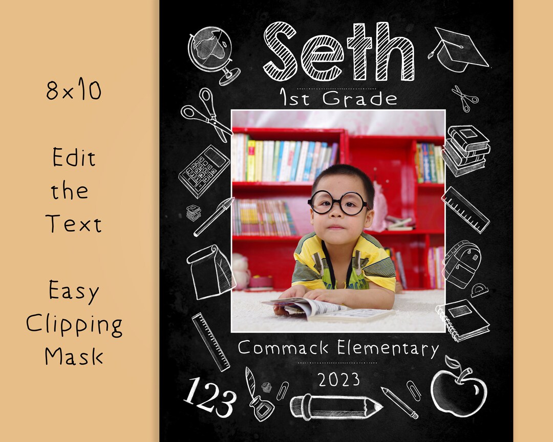 School/graduation Chalkboard Photoshop Template /preschool/kindergarten ...