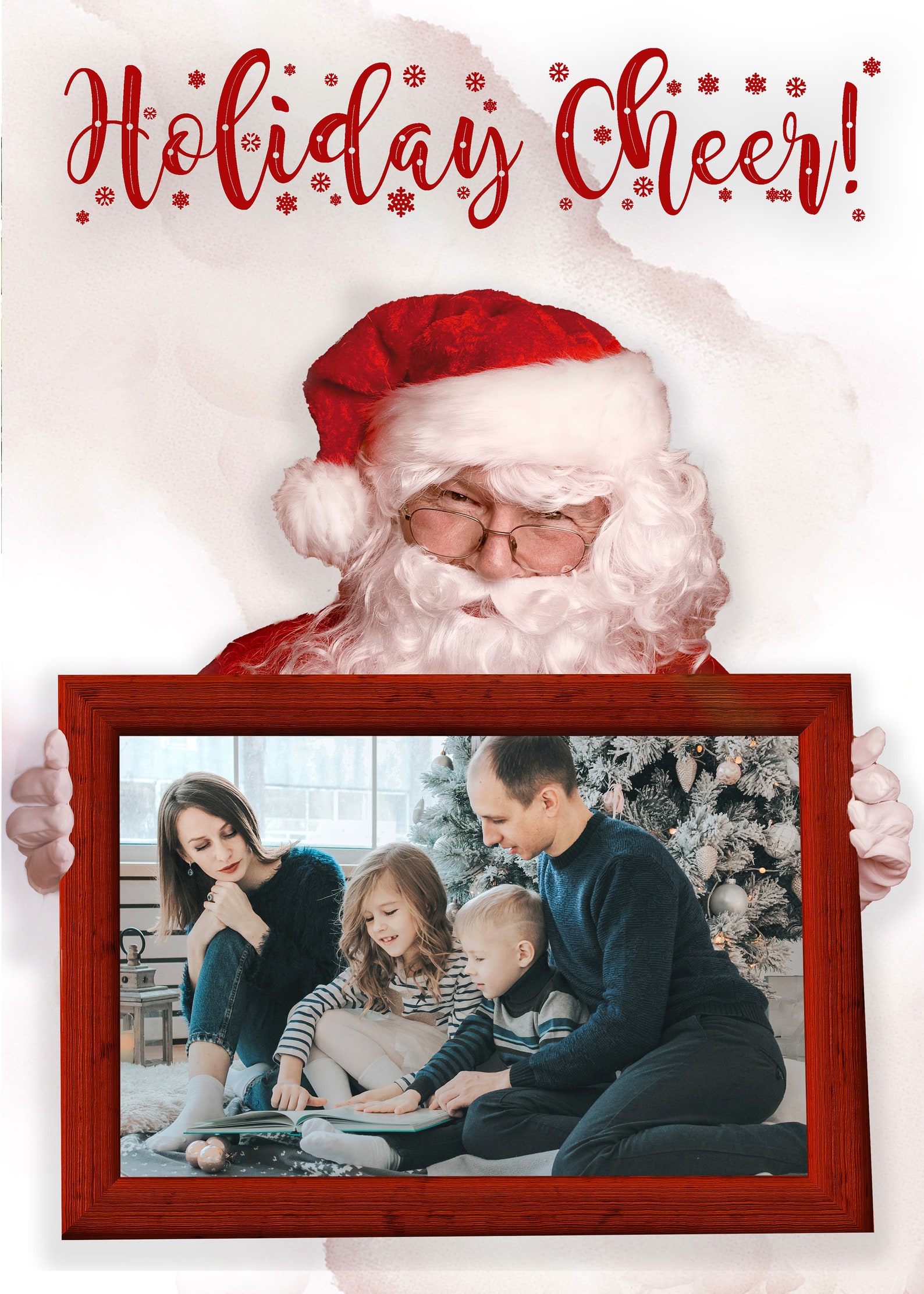 Santa Smile Holding Red Frame Photoshop Holiday/ Christmas - Etsy