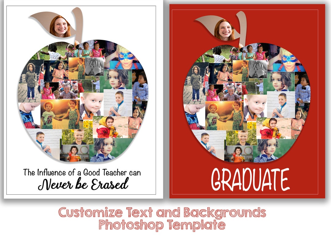School Class Teacher Apple Photoshop Template Collage/preschool ...