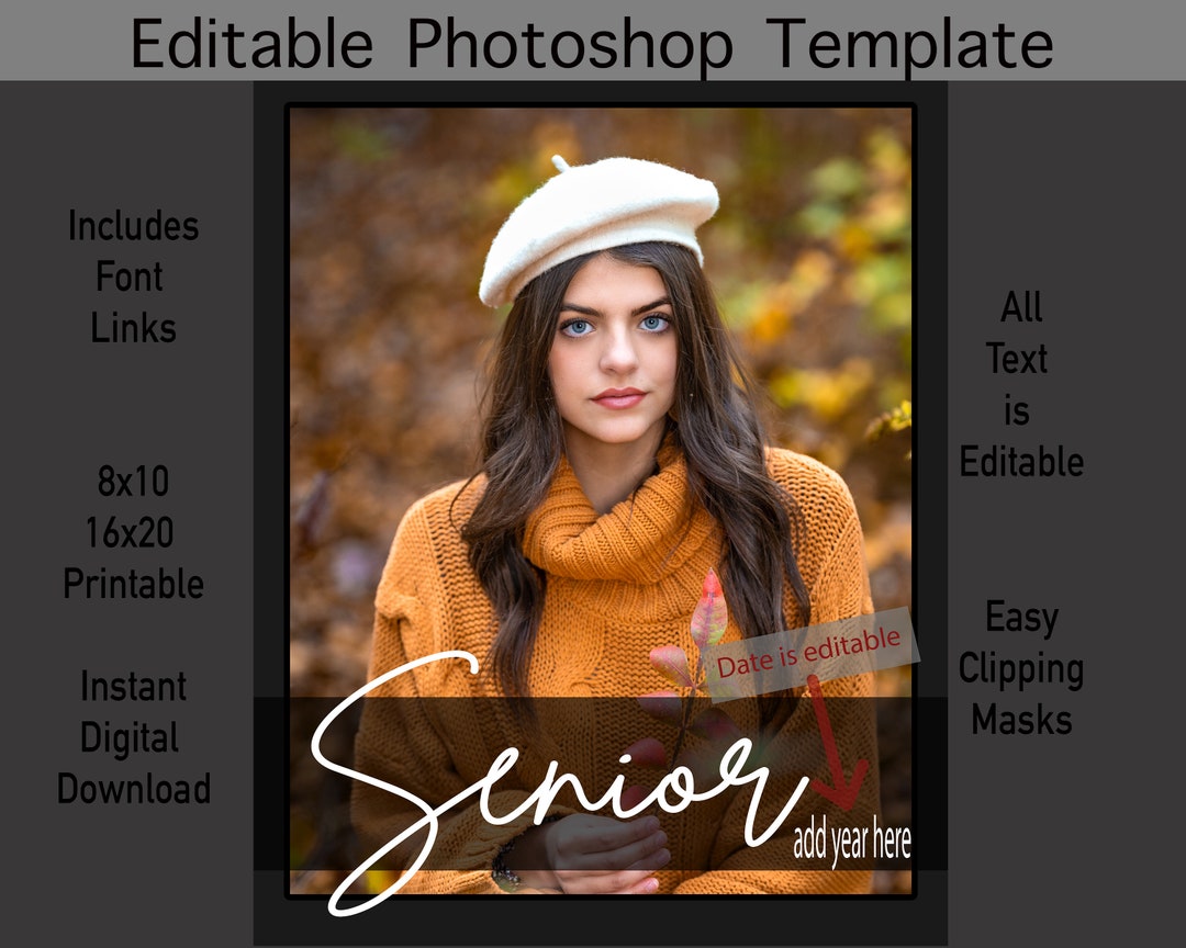 Senior 2023 /grad/graduation/ Editable Instant Download Photoshop ...