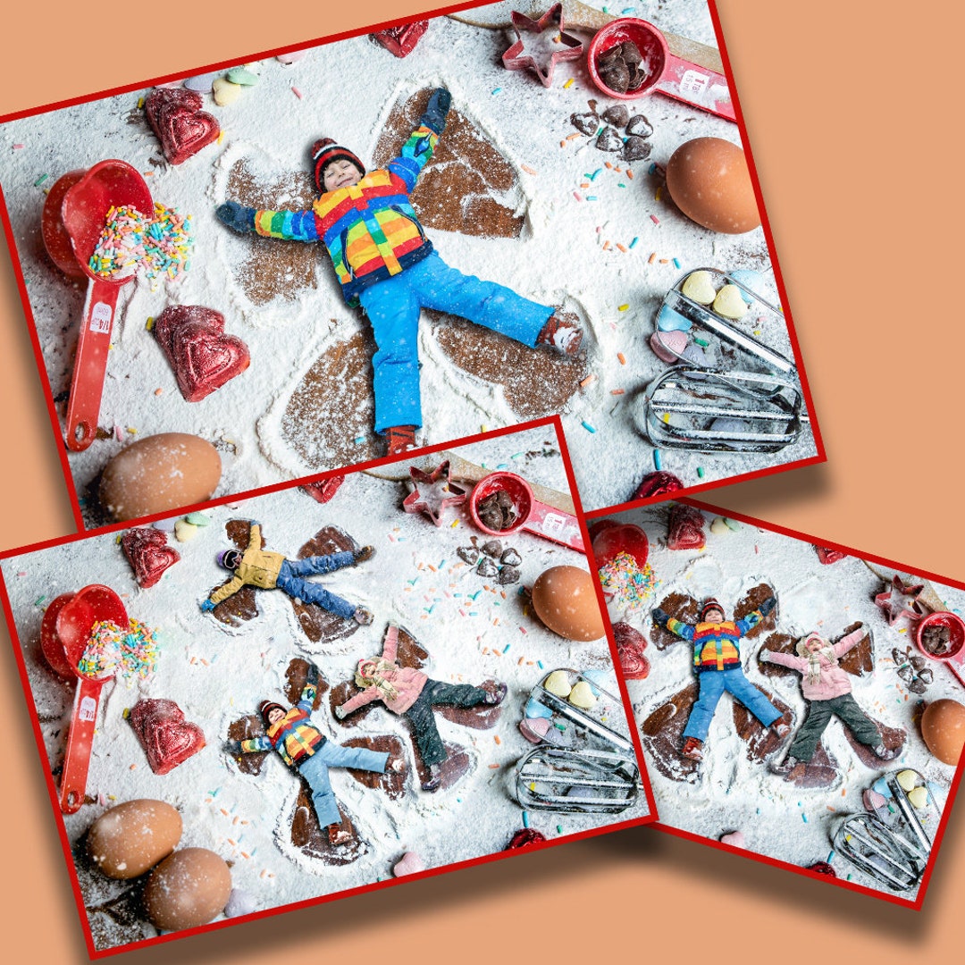 Kids Valentine's Day Angel Flour Baking Editable Photoshop Cookie ...