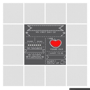 All About Me School Chalkboard Photoshop Template Collage/ in the Box ...