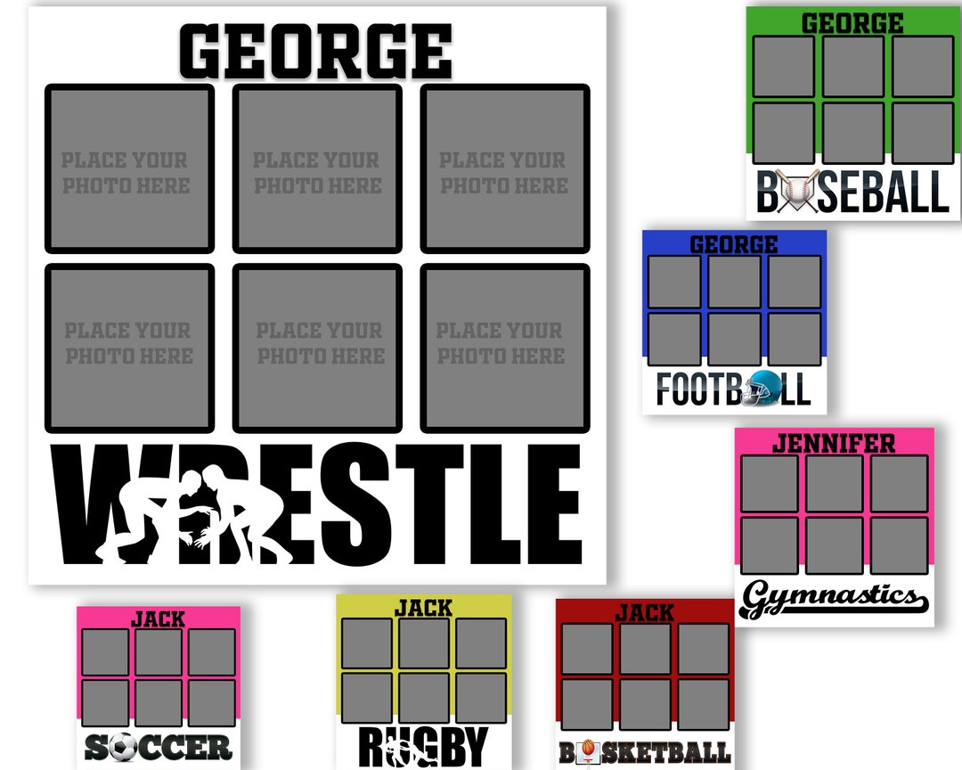 In the Box Sports Template for Photoshop Digital Editable Grid Memory ...