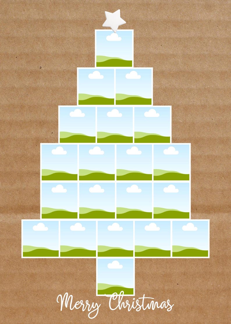 Christmas Tree Cardboard 20 Box in the Box CANVA and PHOTOSHOP Template ...
