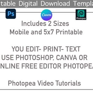 Valentine's Day Electronic Template Editable Digital Download Card ...