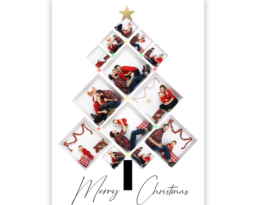 Christmas Tree Card Photo Photoshop Template for Photography inside the ...