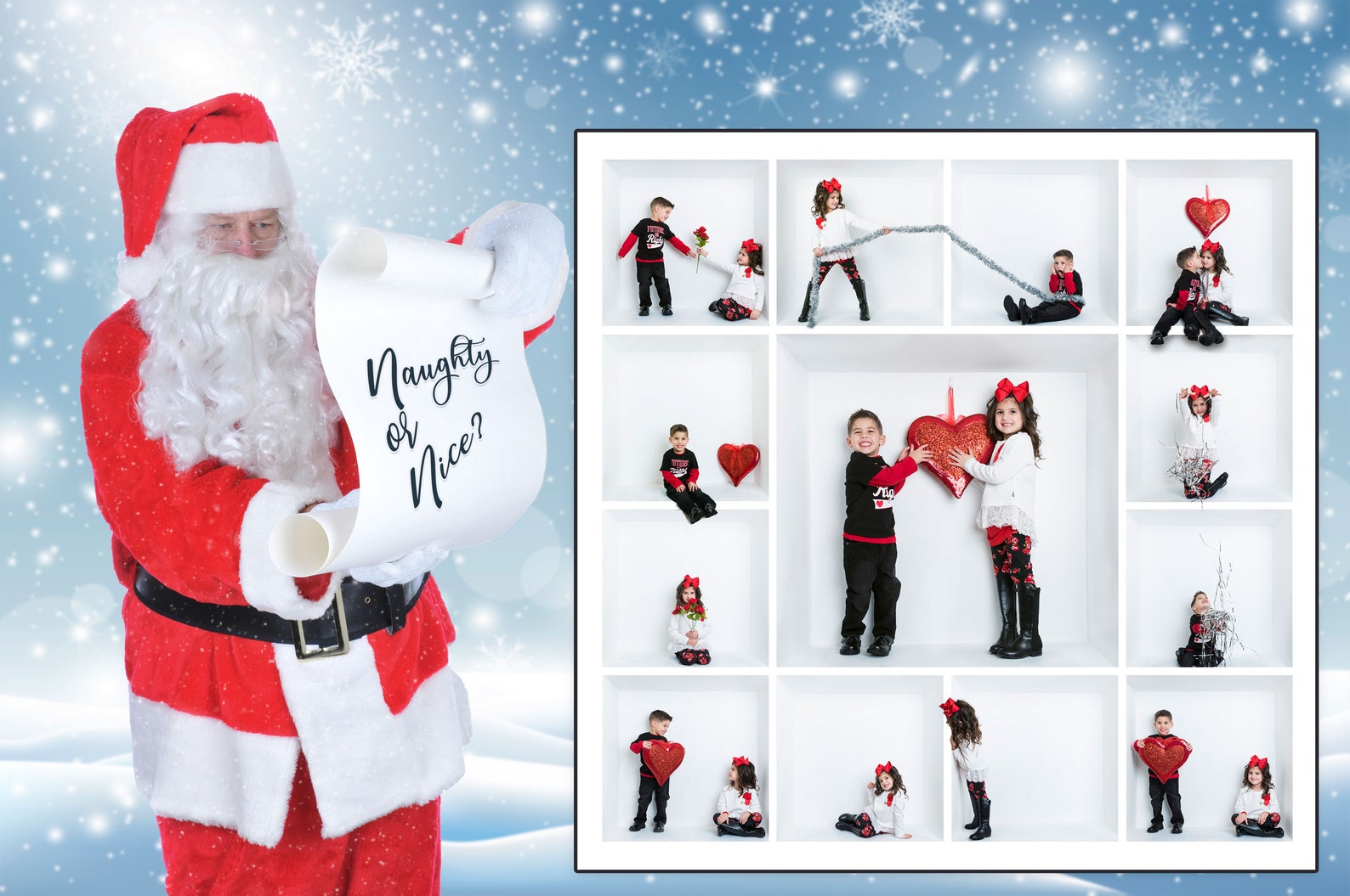 Santa Photo Collage the List Photoshop Template - Etsy