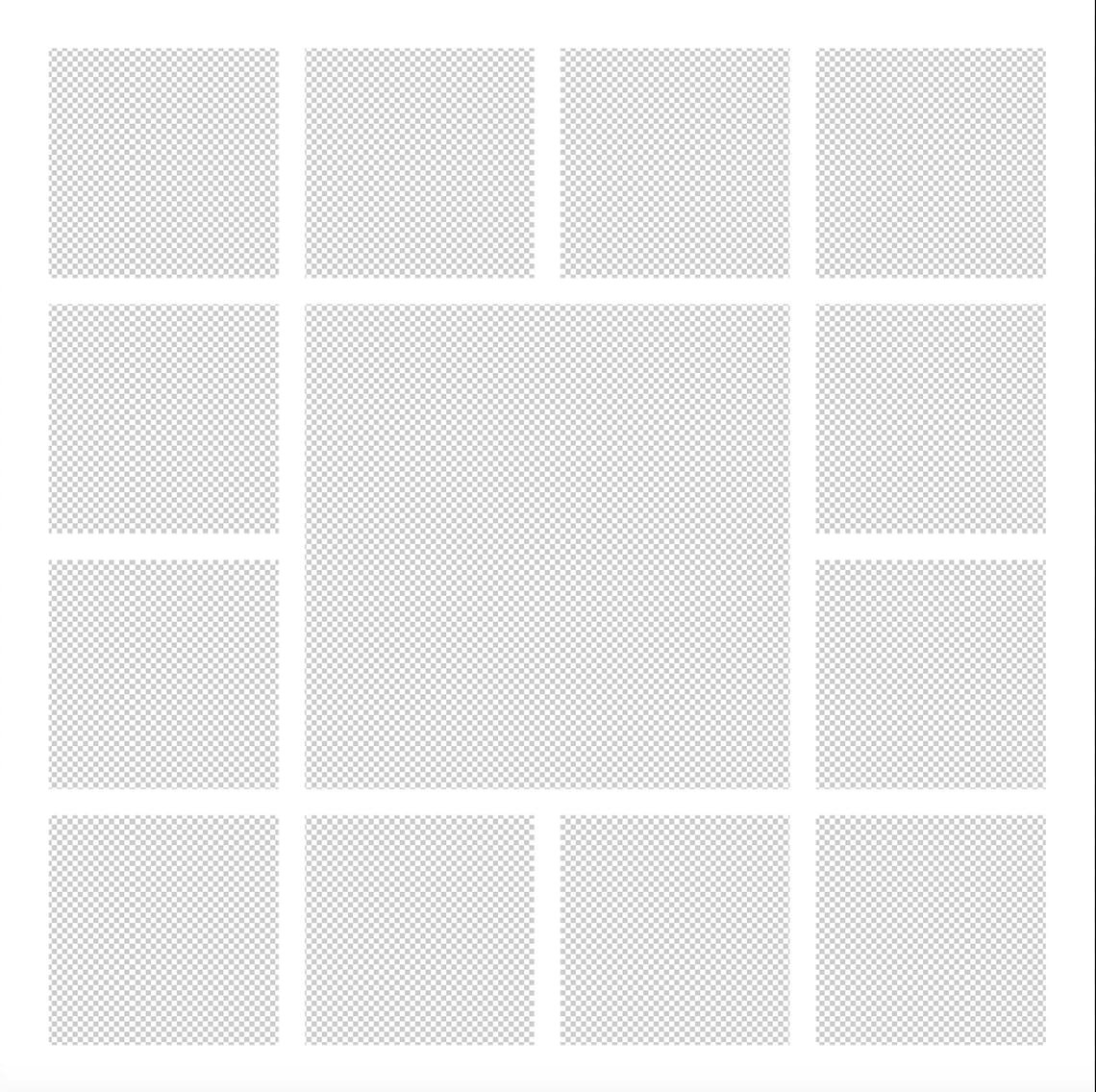 In the Box 13 Box WHITE Grid Photoshop Template PLUS Clipping - Etsy