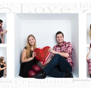 In the Box * 5 Box WHITE Grid Peace and Love Photoshop Digital Template ...