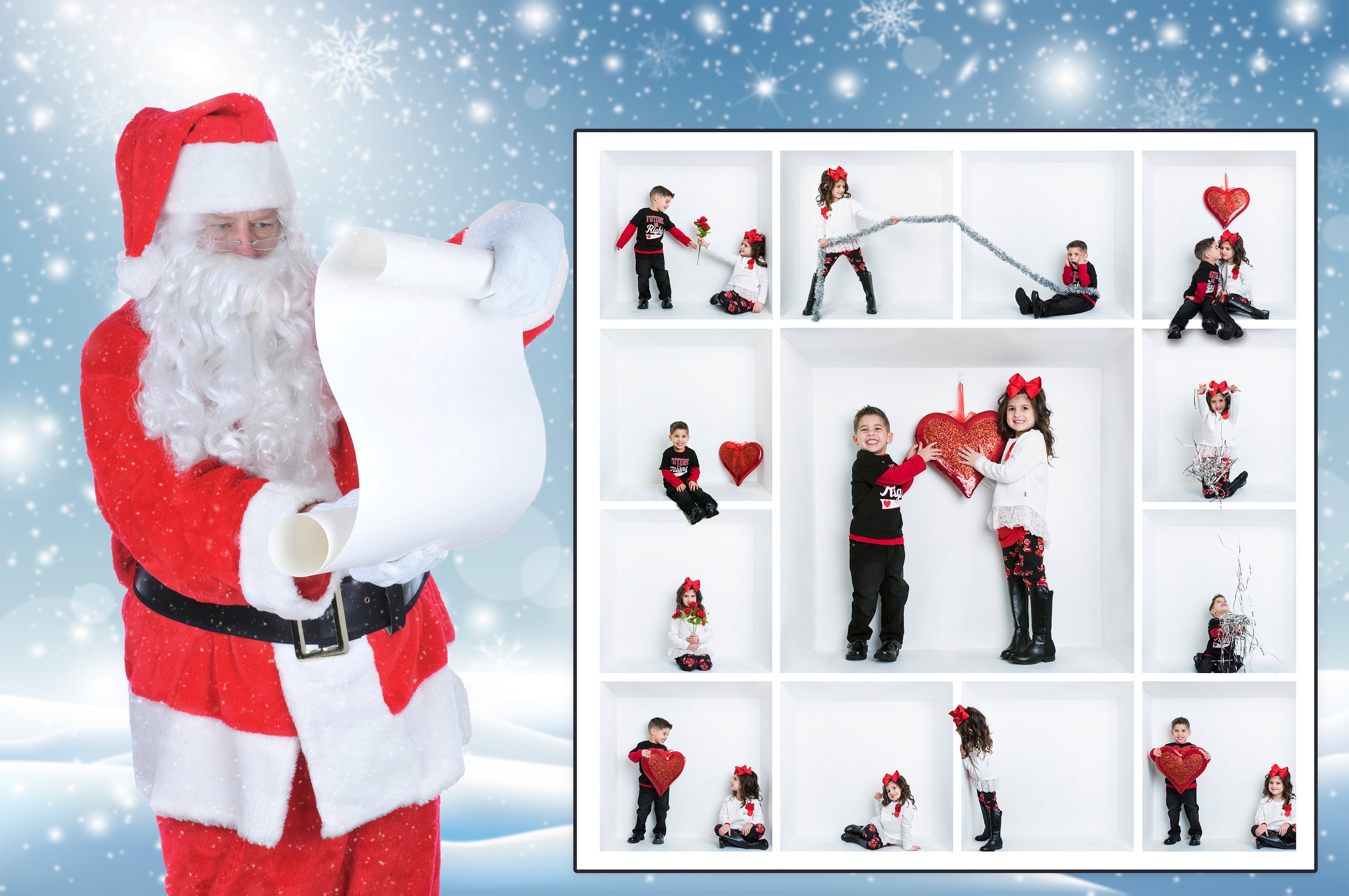 Santa Photo Collage the List Photoshop Template - Etsy